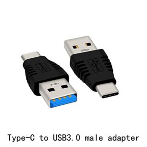 rgzhihuifz Type-C Male to USB3.0 Male Adapter，USB C to USB A 5G 3A Converter, USB 3.1 AM to CM Support Data Synchronization and Charging, Suitable for Mobile Phones, Computers,2-Pack