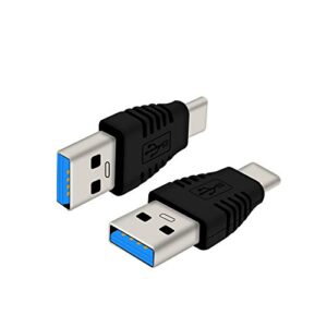 rgzhihuifz Type-C Male to USB3.0 Male Adapter，USB C to USB A 5G 3A Converter, USB 3.1 AM to CM Support Data Synchronization and Charging, Suitable for Mobile Phones, Computers,2-Pack