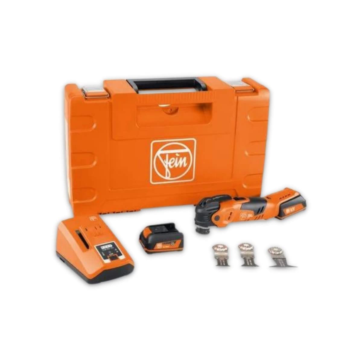 Fein Multimaster Tool AMM 300 Plus Start Oscillating Kit - 12V Battery-Powered Cordless Multi Tool for Interior Work and Renovation - Includes 7 Accessories and Case - 71293261090