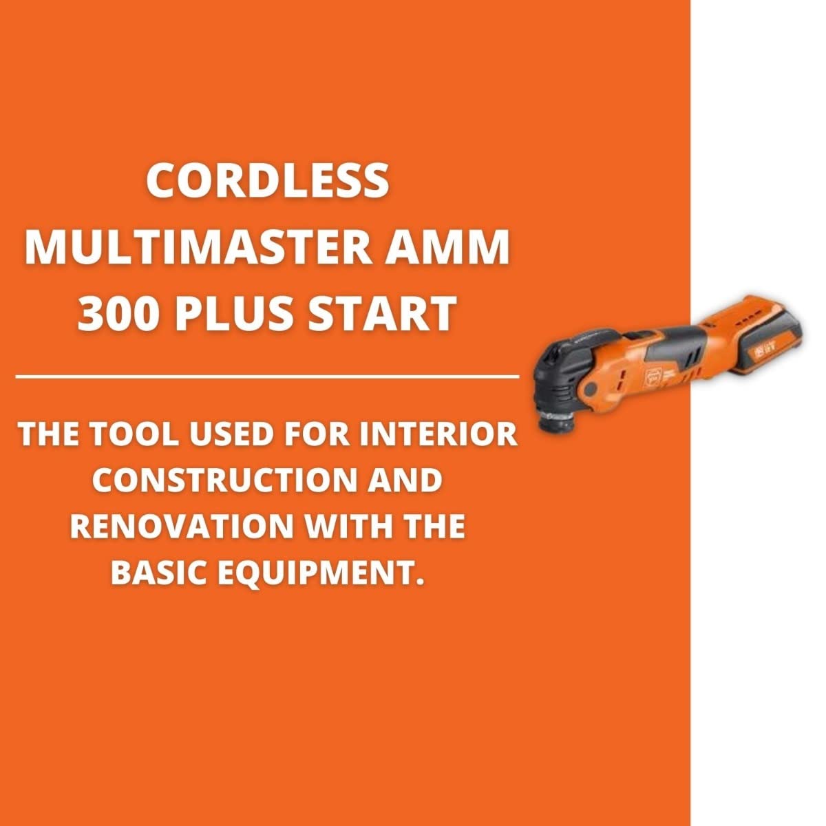 Fein Multimaster Tool AMM 300 Plus Start Oscillating Kit - 12V Battery-Powered Cordless Multi Tool for Interior Work and Renovation - Includes 7 Accessories and Case - 71293261090