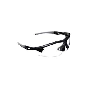 allen company aspect shooting safety glasses, clear lenses, ansi z87.1+ & ce rated, black and gray, one size