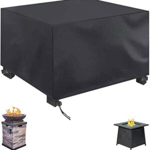 FLR Square Fire Pit Cover, 45x45x25 Inch,Waterproof 420D Heavy Duty Gas Fire Pit Cover, Patio Furniture Cover,All-Season Protection Fire Pit Cover,Black (45x45x25in)