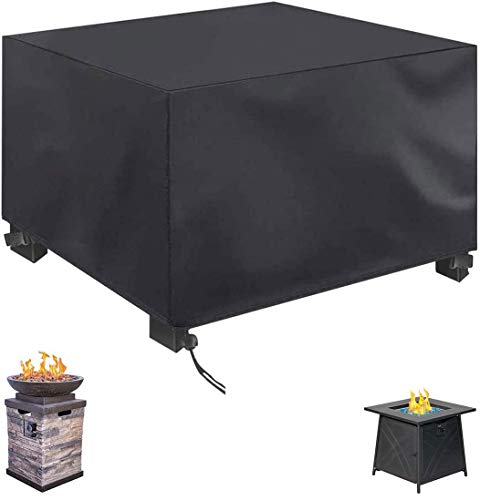 FLR Square Fire Pit Cover, 45x45x25 Inch,Waterproof 420D Heavy Duty Gas Fire Pit Cover, Patio Furniture Cover,All-Season Protection Fire Pit Cover,Black (45x45x25in)