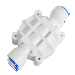 1/4" Tube 4 Way Port Auto Shut Off Valve with Push Fittings For RO Reverse Osmosis Water Filter System (1)