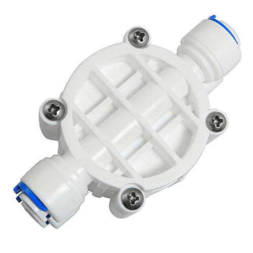 1/4" Tube 4 Way Port Auto Shut Off Valve with Push Fittings For RO Reverse Osmosis Water Filter System (1)