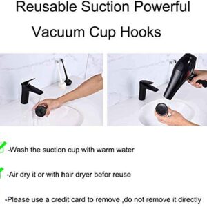 BluPai Vacuum Suction Holder,Removable Wall Mounted Shower Head Holder for Bathroom,Relocatable Showerhead Bracket,Black