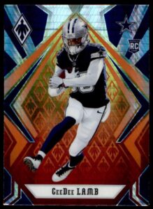 2020 panini phoenix fire burst #106 ceedee lamb dallas cowboys (silver prizm refractor) nfl football card (rc - rookie card) nm-mt