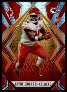 2020 panini phoenix fire burst #121 clyde edwards-helaire kansas city chiefs (silver prizm refractor) nfl football card (rc - rookie card) nm-mt