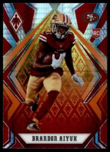 2020 panini phoenix fire burst #117 brandon aiyuk san francisco 49ers (silver prizm refractor) nfl football card (rc - rookie card) nm-mt