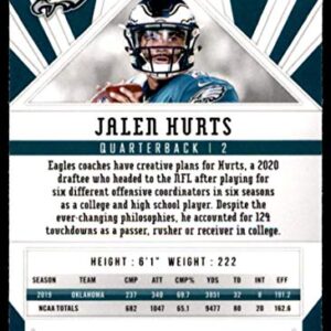 2020 Panini Phoenix Fire Burst #114 Jalen Hurts Philadelphia Eagles (Silver Prizm Refractor) NFL Football Card (RC - Rookie Card) NM-MT