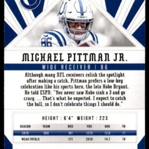 2020 Panini Phoenix Fire Burst #122 Michael Pittman Jr. Indianapolis Colts (Silver Prizm Refractor) NFL Football Card (RC - Rookie Card) NM-MT