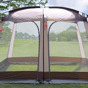 EVER ADVANCED Screen House Room Outdoor Screened Canopy Tent Zippered Gazebos 8-10 Person for Patios Shelter, 12' x10', Brown