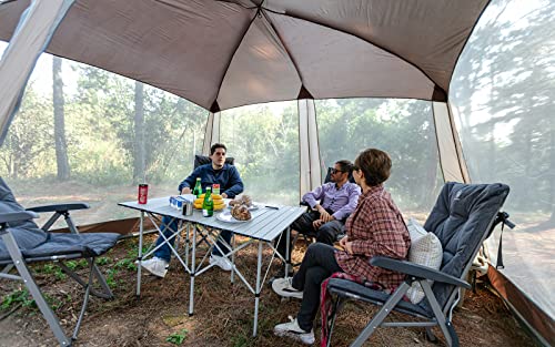 EVER ADVANCED Screen House Room Outdoor Screened Canopy Tent Zippered Gazebos 8-10 Person for Patios Shelter, 12' x10', Brown