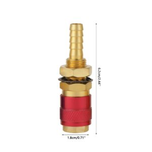 Yosoo Health Gear Quick Fitting Hose Connector, 8mm M8 Water-Cooled and Gas Adapter Quick Connector Fitting Hose Red Water Cooled and Gas Adapter for MIG TIG Welding Torch, 2 Piece