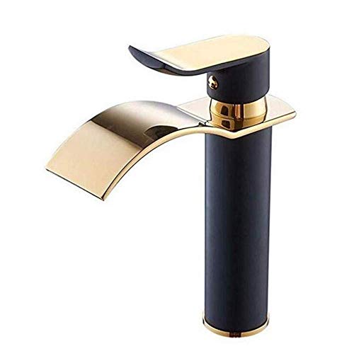 ShiSyan Y-LKUN Modern Double Basin Sink Hot and Cold Water Faucetfaucet Sink Basin Faucet Brass Mixer Curved Mouth Black