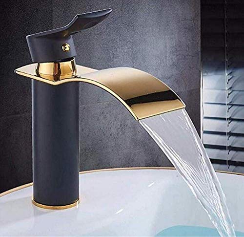 ShiSyan Y-LKUN Modern Double Basin Sink Hot and Cold Water Faucetfaucet Sink Basin Faucet Brass Mixer Curved Mouth Black