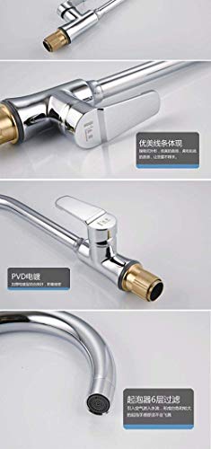 ShiSyan Y-LKUN Faucet Mixer Basin Brass Sink Mixer Taps Home Improvement Hot and Cold Kitchen Faucet Idling Spool Rotating Kitchen Dish Faucet