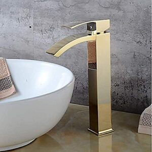 ShiSyan Y-LKUN High end Modern Gold Hotel Bathroom Bathroom Sink Faucet - Waterfall One Handle One Tap Pretty