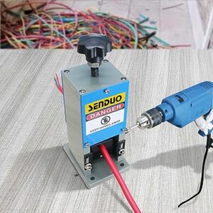 SENDUO Manual Wire Stripping Machine Speed 50FT/MIN Wire Stripper Machine Wire Gauge Range 0.06-1inch Portable Copper Wire Peeler Machine for Scrap Copper Wire Cable Stripping