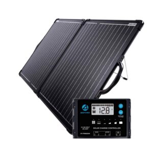 powereco 100w lightweight portable solar panel kit with 20a 12/24v pwm waterproof charge controller