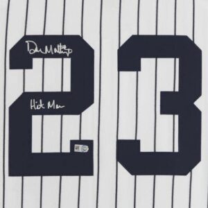 Don Mattingly New York Yankees Autographed White 1995 Mitchell & Ness Authentic Jersey with "Hitman" Inscription - Autographed MLB Jerseys