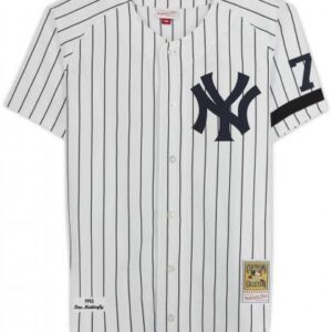 Don Mattingly New York Yankees Autographed White 1995 Mitchell & Ness Authentic Jersey with "Hitman" Inscription - Autographed MLB Jerseys