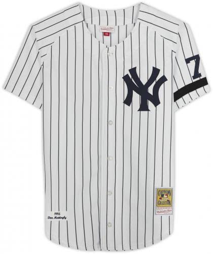 Don Mattingly New York Yankees Autographed White 1995 Mitchell & Ness Authentic Jersey with "Hitman" Inscription - Autographed MLB Jerseys