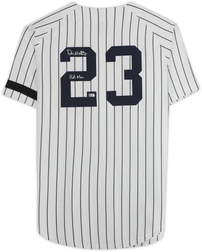 Don Mattingly New York Yankees Autographed White 1995 Mitchell & Ness Authentic Jersey with "Hitman" Inscription - Autographed MLB Jerseys