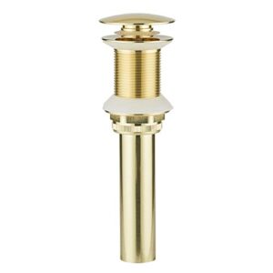 esfort pop up sink drain without overflow, bathroom sink pop up assembly vessel sink drain, brushed gold