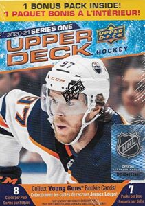 2020 2021 upper deck hockey series one factory sealed unopened blaster box of packs possible young guns rookies and jerseys