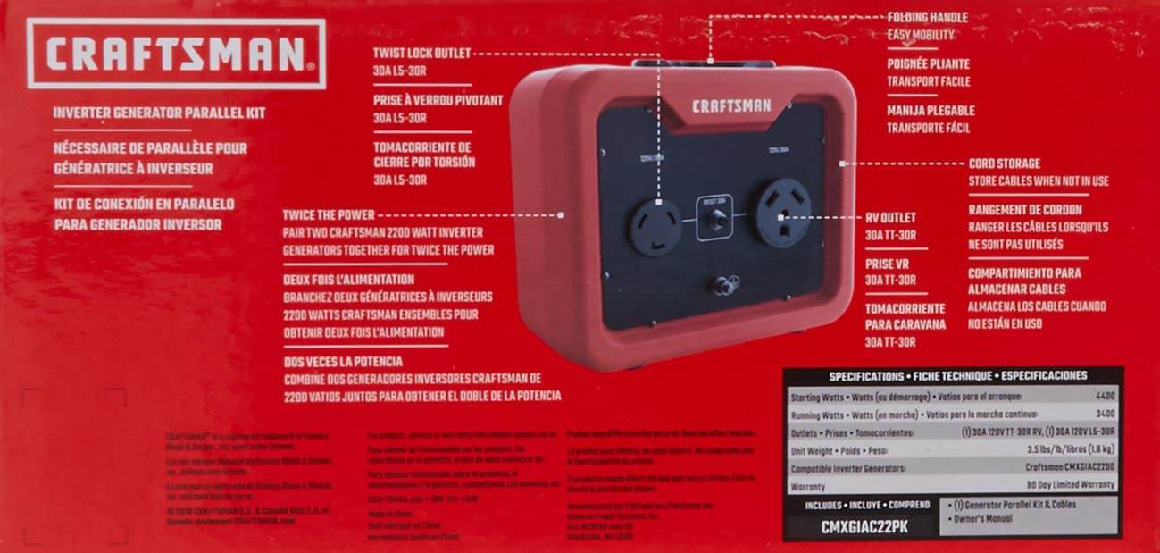 Craftsman Parallel Kit 2200 Inverter