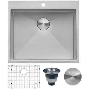 ruvati topmount laundry utility sink 25 x 22 x 12 inch deep tight radius 16 gauge stainless steel - rvu6015