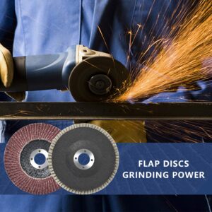 4 Inch Flap Discs, Akamino 20 PCS 40 60 80 120 Grit Assorted Sanding Pad for Angle Grinder, Compatible with Dewalt Makita