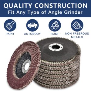 4 Inch Flap Discs, Akamino 20 PCS 40 60 80 120 Grit Assorted Sanding Pad for Angle Grinder, Compatible with Dewalt Makita