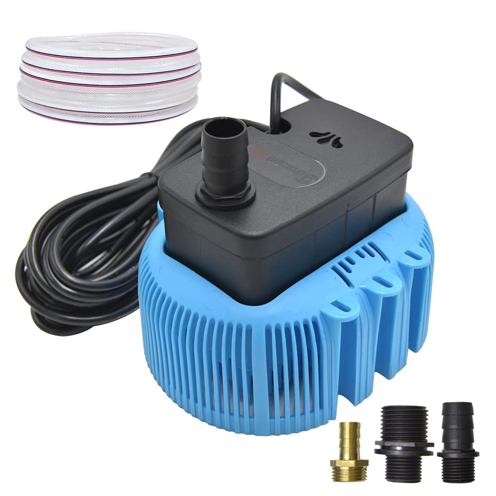 Pool Cover Pump Above Ground Sump Pumps Water Pump 850GPH Water Removal With 3 Adapters 16ft Drainage Hose (Blue)