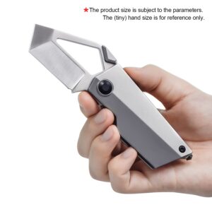 Kizer Cyber Mini Folding Pocket Knife, 2.16Inches S35VN Blade Titanium Handle Knife, Futuristic EDC Knife with Pocket Clip, Unique Small Gift for Men Women，Ki2563A1