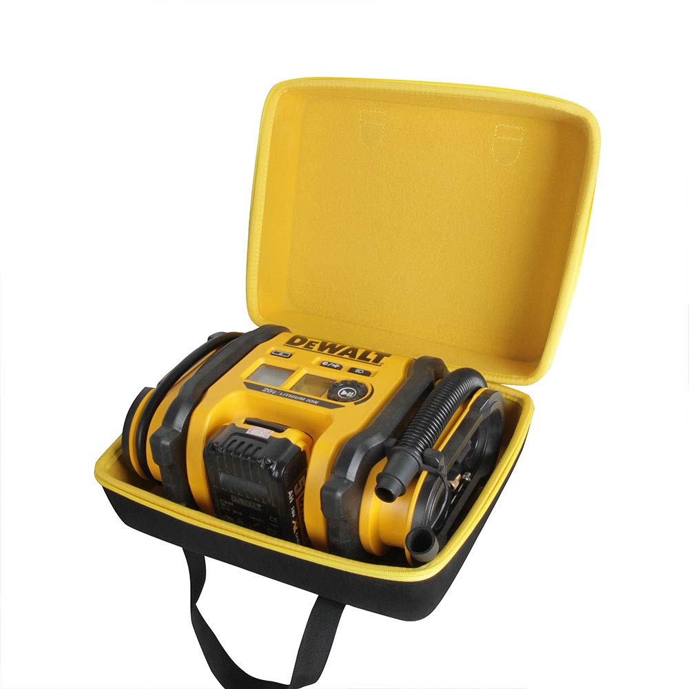 Anleo Travel Case for DEWALT DCC020IB 20V Max Inflator with Battery (Outer Black + Inner Yellow)