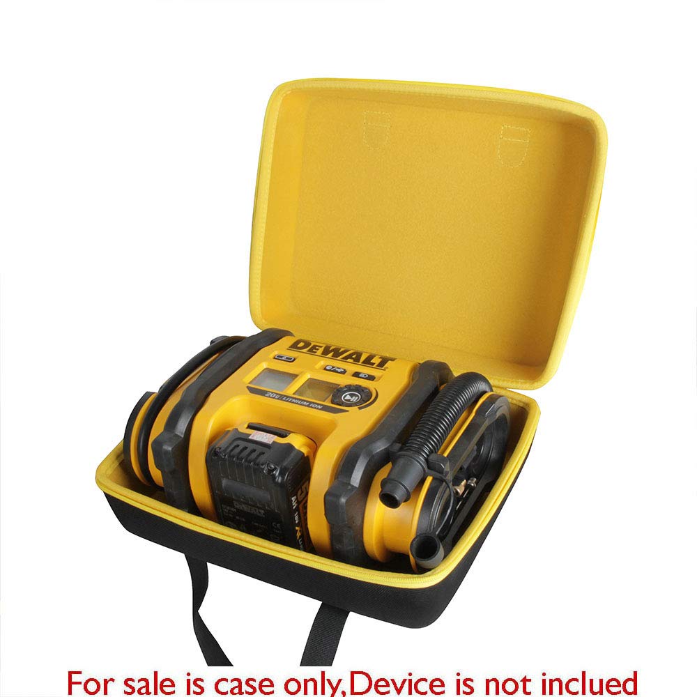 Anleo Travel Case for DEWALT DCC020IB 20V Max Inflator with Battery (Outer Black + Inner Yellow)