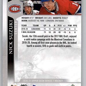 2020-21 Upper Deck Series 1#99 Nick Suzuki Montreal Canadiens Hockey Card