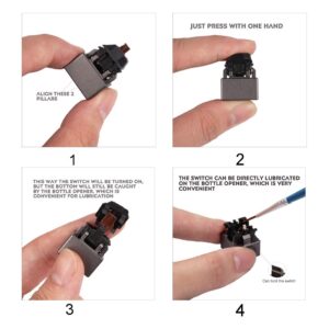 Gliging 33 Switch Tester Switch Opener Acrylic Lube Station DIY Double-Deck Removal Platform Keycaps Puller for Custom Gateron Cherry Mechanical Keyboard