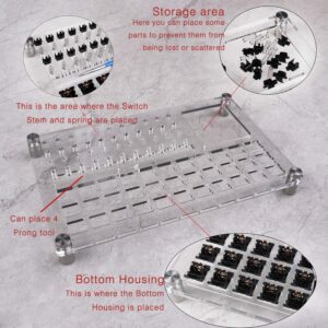 Gliging 33 Switch Tester Switch Opener Acrylic Lube Station DIY Double-Deck Removal Platform Keycaps Puller for Custom Gateron Cherry Mechanical Keyboard