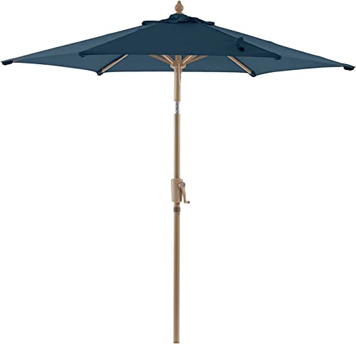 LE CONTE 10 ft Patio Umbrella Outdoor Market Umbrellas Table Umbrellas | 3 Years Non-fading material & Push Button Tilt & 8 Ribs | Best for Deck, Balcony, Garden, Lawn & Pool (Denim blue)