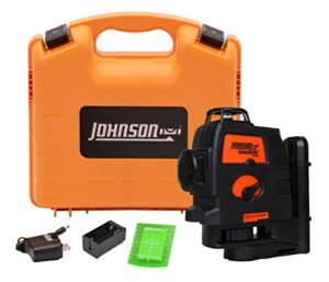 johnson level & tool 40-6674 self-leveling 3 x 360° laser with greenbrite technology, green, 1 laser