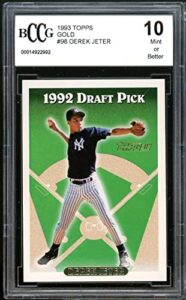 1993 topps gold #98 derek jeter rookie card bgs bccg 10 mint+ - baseball slabbed rookie cards