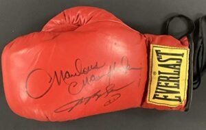 marvin hagler signed boxing glove everlast autograph w sugar ray leonard hof jsa - autographed boxing gloves