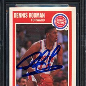 Dennis Rodman Autographed 1989-90 Fleer Card #49 Detroit Pistons Auto Grade 10 Beckett BAS Stock #184725 - Basketball Autographed Cards