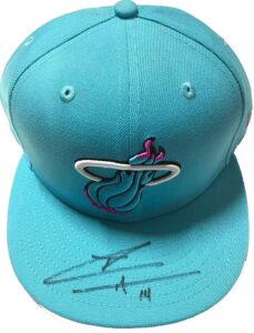 tyler herro autographed miami heat vicewave logo hat (jsa) - autographed nba hats