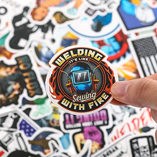 Welder Sticker Funny Welding Helmet Stickers Hard Hat Safety Stickers Construction Helmet Decals for Water Bottle, Vinyl Tool Box Stickers for Welding Helmet Hood, Helmet, Laptop, Luggage (100 Pieces)