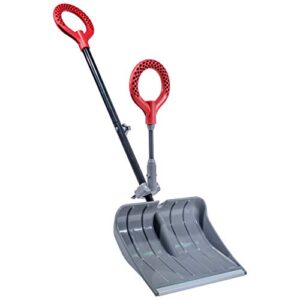 radius garden 90111 18" poly lightweight snow shovel with back-saving fore-grip, solid grey