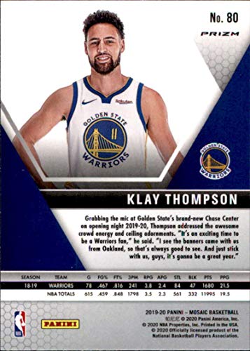 2019-20 Panini Mosaic Prizm Pink Camo #80 Klay Thompson Golden State Warriors Basketball Card